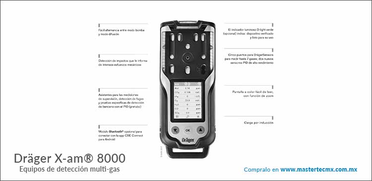 Dräger X-am® 8000 | Detectores de Gases Portátiles | Mastertec